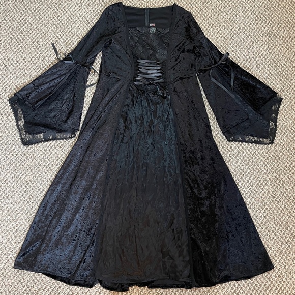 Lip Service | Dresses | Vintage 9s Lip Service Crushed Velvet Lace Up ...